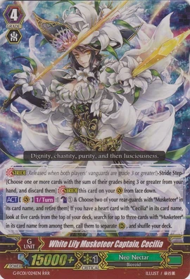White Lily Musketeer Captain, Cecilia | Cardfight!! Vanguard Wiki | Fandom