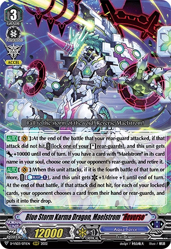 Blue Storm Karma Dragon, Maelstrom "Яeverse" (V Series) | Cardfight ...