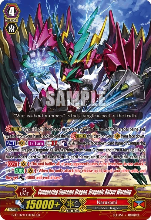 Card Gallery:Conquering Supreme Dragon, Dragonic Kaiser Warning | Cardfight!! Vanguard Wiki | Fandom