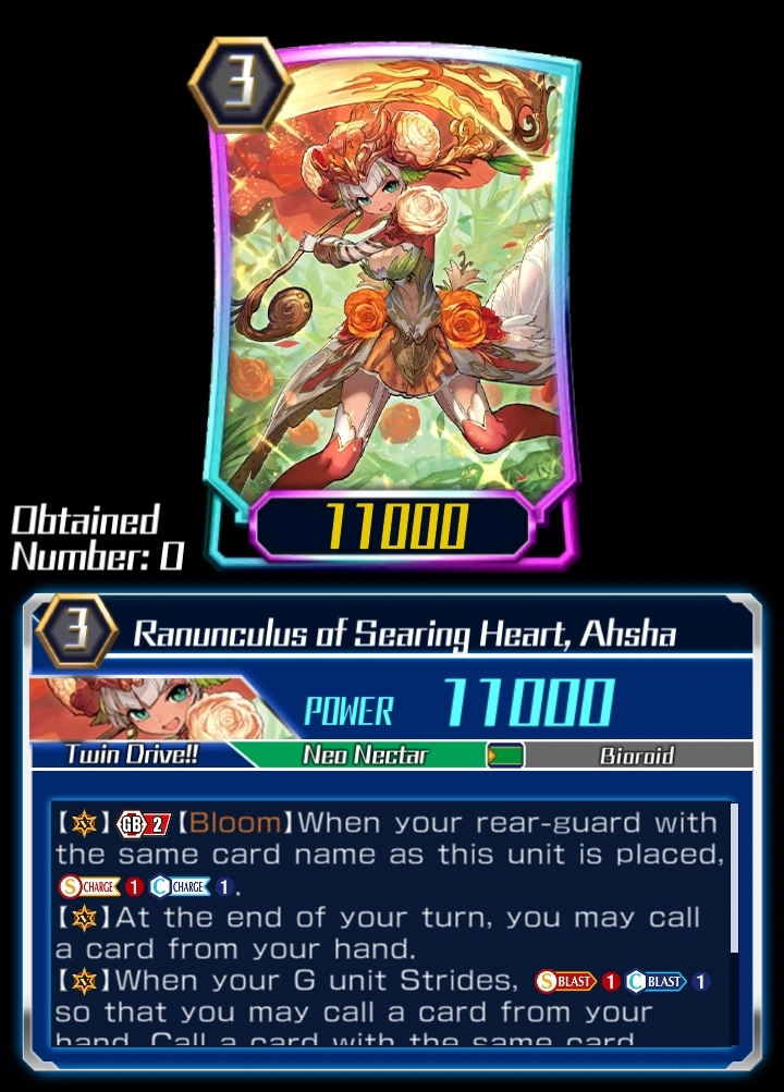 Card Gallery:Ranunculus of Searing Heart, Ahsha (ZERO) | Cardfight!! Vanguard Wiki | Fandom