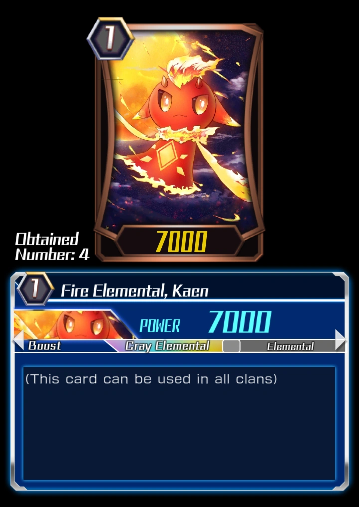 Card Gallery:Fire Elemental, Kaen | Cardfight!! Vanguard Wiki | Fandom