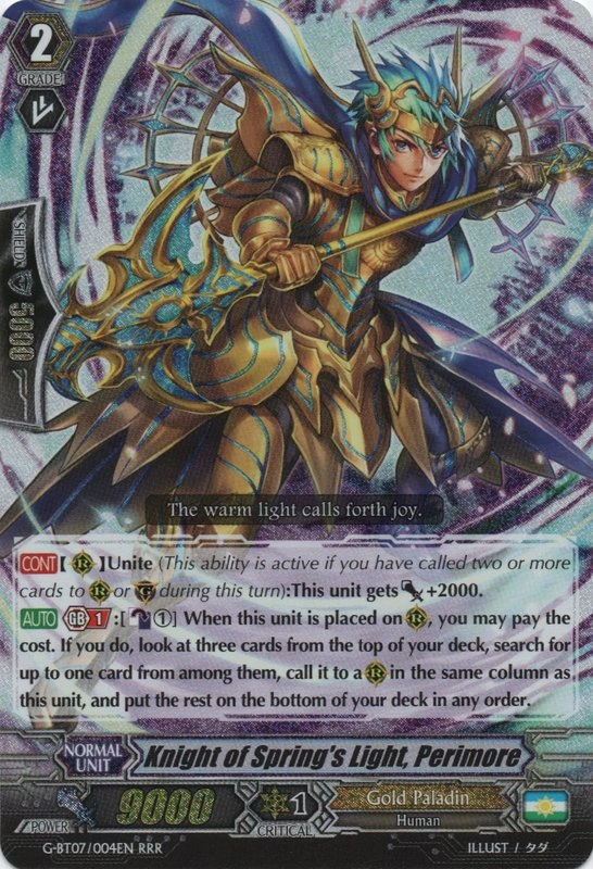 Knight of Spring's Light, Perimore | Cardfight!! Vanguard Wiki | Fandom