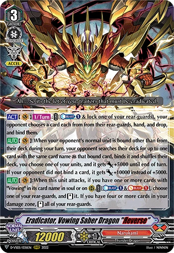 Eradicator, Vowing Saber Dragon "Яeverse" (V Series) | Cardfight!! Vanguard Wiki | Fandom