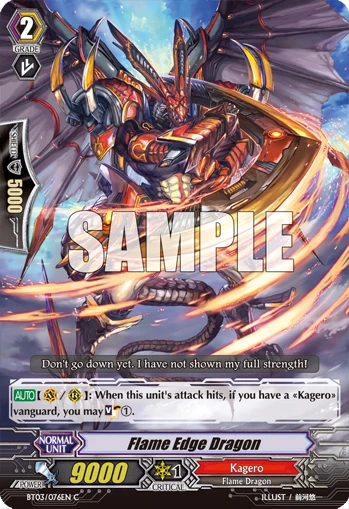 Card Gallery:Flame Edge Dragon | Cardfight!! Vanguard Wiki | Fandom