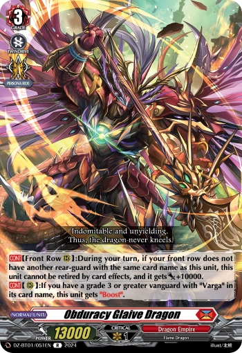 Obduracy Glaive Dragon | Cardfight!! Vanguard Wiki | Fandom