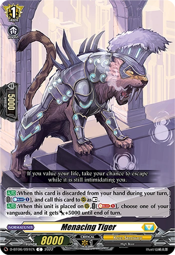Menacing Tiger | Cardfight!! Vanguard Wiki | Fandom