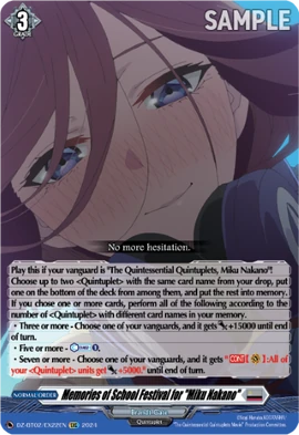 Memories of School Festival for "Miku Nakano" | Cardfight!! Vanguard ...