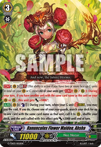 Card Gallery:Ranunculus Flower Maiden, Ahsha | Cardfight!! Vanguard Wiki | Fandom