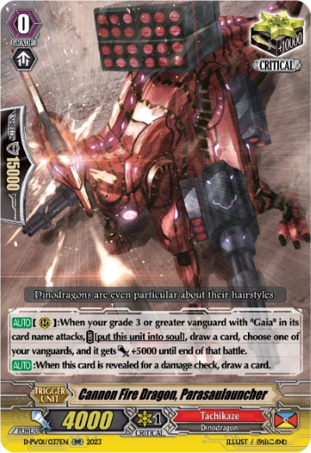 Cannon Fire Dragon, Parasaulauncher | Cardfight!! Vanguard Wiki | Fandom