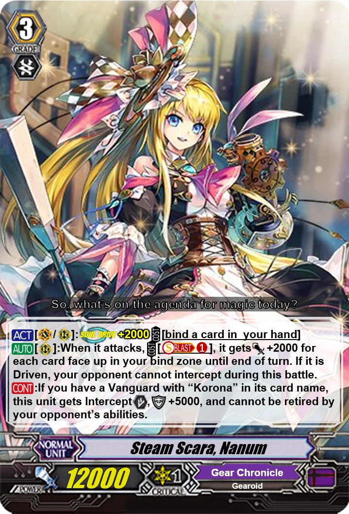 Steam Scara, Nanum | Cardfight!! Vanguard Fanon Wiki | Fandom