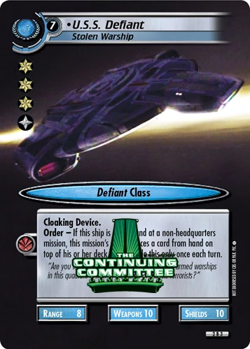 U.S.S. Defiant - Stolen Warship (BP TCC) | CardGuide Wiki | Fandom