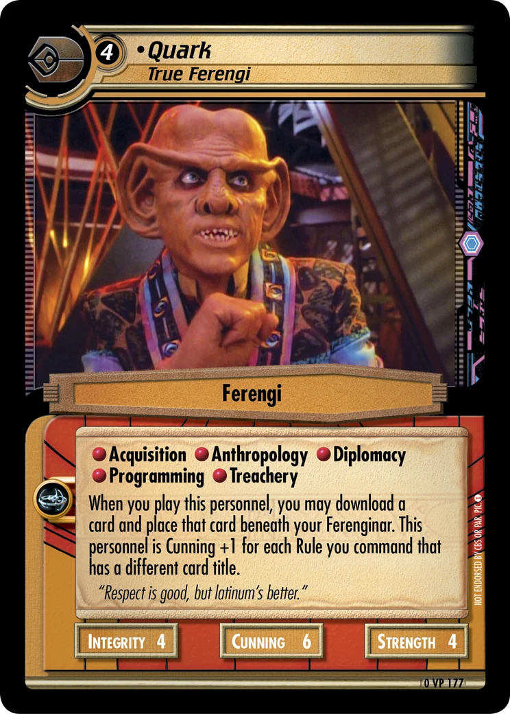 Quark - True Ferengi (VP) | CardGuide Wiki | Fandom