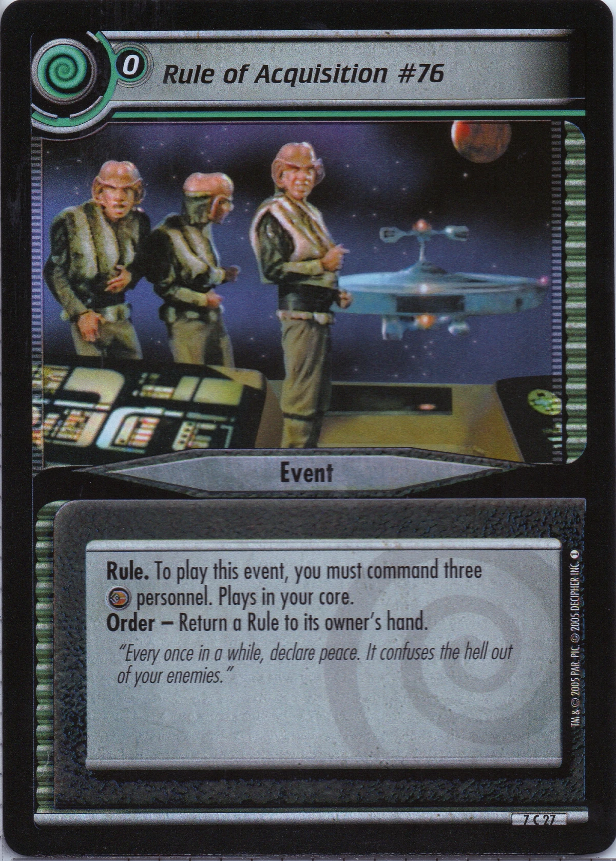 Rule of Acquisition 76 (SNW) | CardGuide Wiki | Fandom