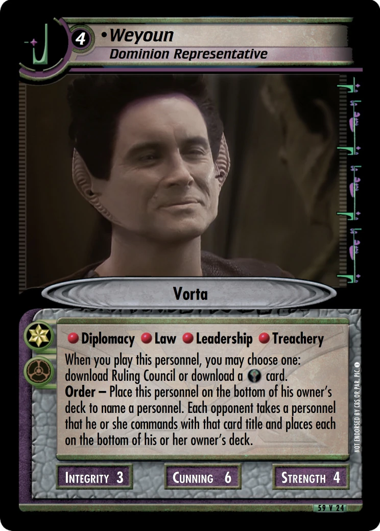 Weyoun - Dominion Representative (SSK) | CardGuide Wiki | Fandom