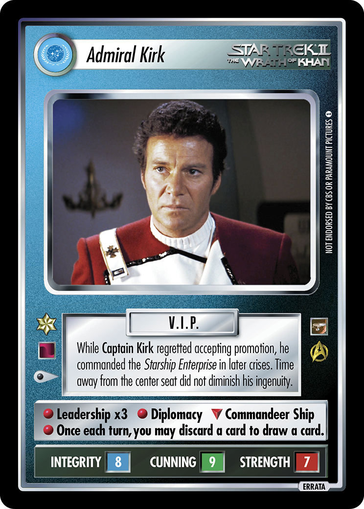 Admiral Kirk Errata Tmp Cardguide Wiki Fandom