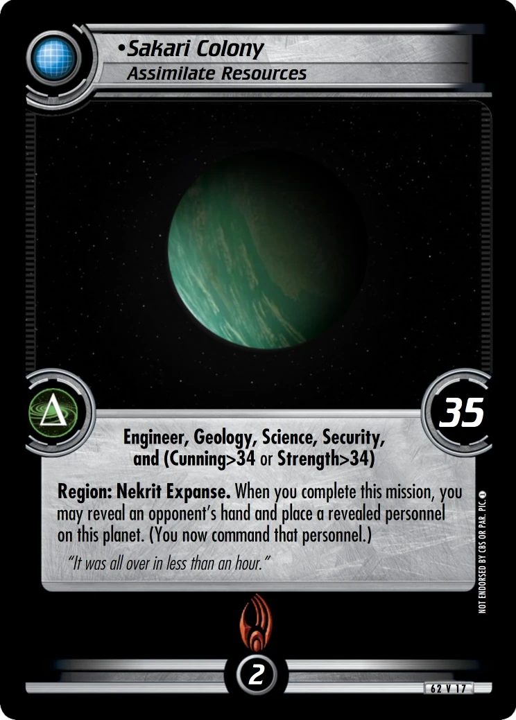 Sakari Colony - Assimilate Resources (CM) | CardGuide Wiki | Fandom