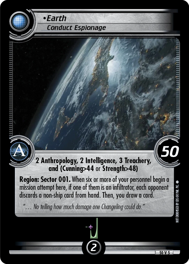 Earth - Conduct Espionage (TOD) | CardGuide Wiki | Fandom