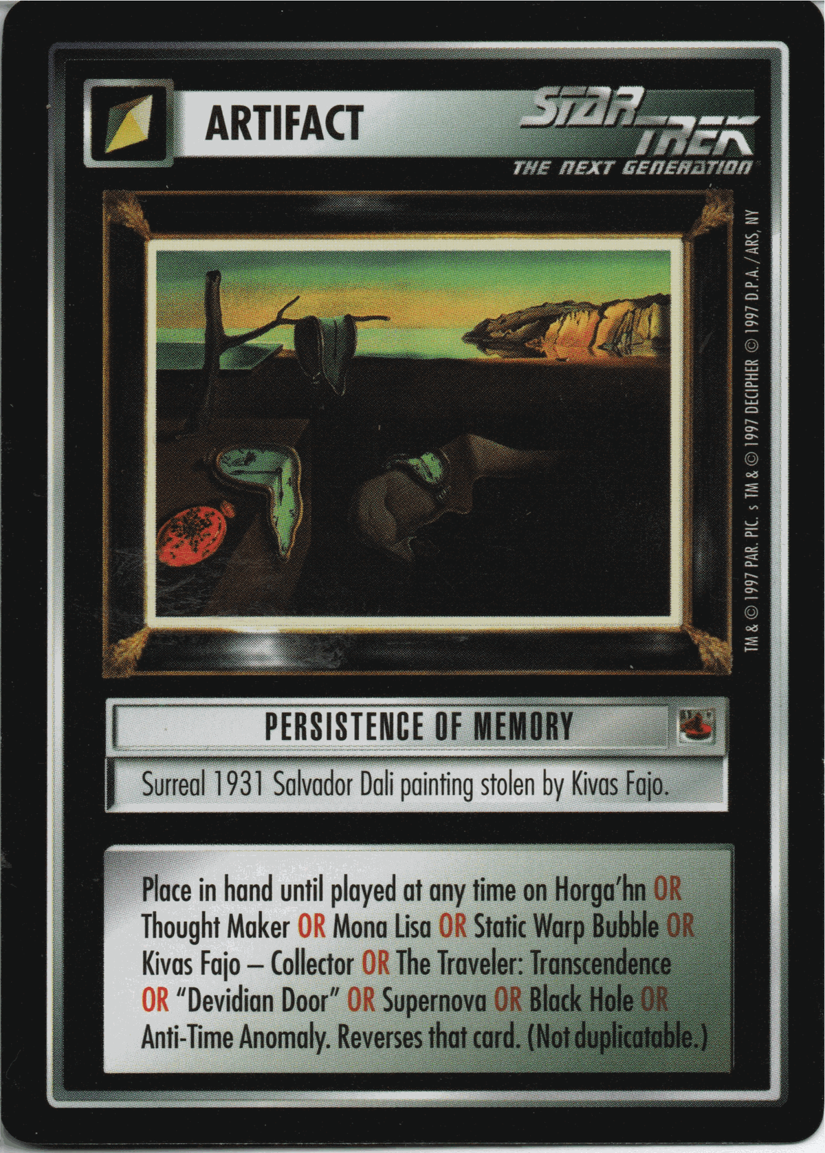 Persistence Of Memory Fajo Cardguide Wiki Fandom