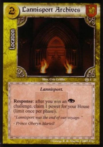 Lannisport Archives (ASoT) | CardGuide Wiki | Fandom