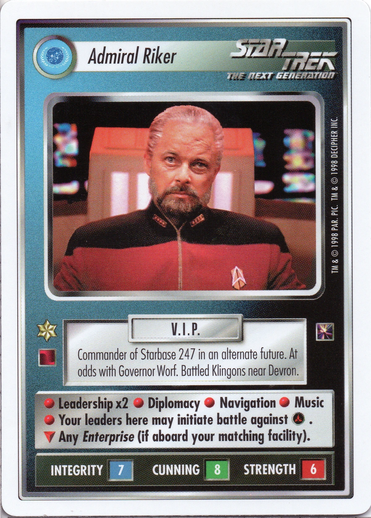 Admiral Riker | CardGuide Wiki | Fandom