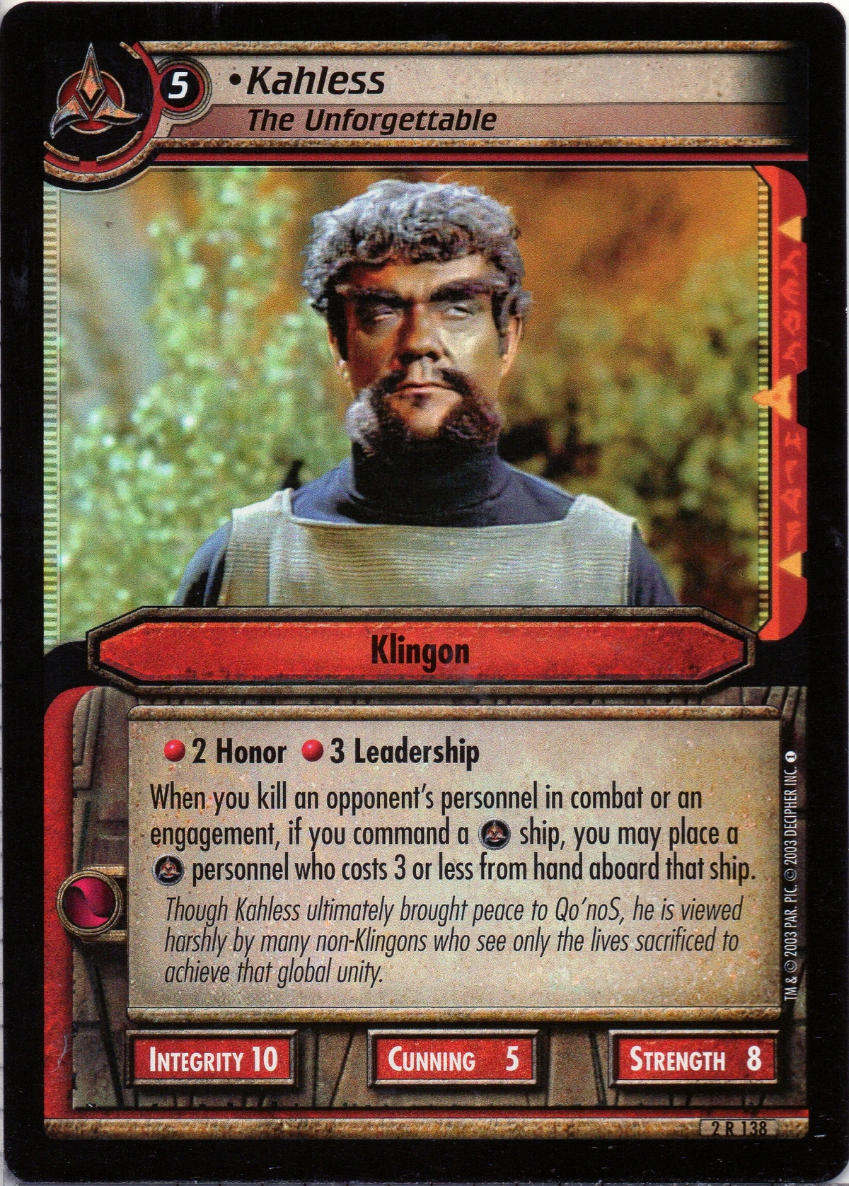 Kahless - The Unforgettable (ENE) | CardGuide Wiki | Fandom