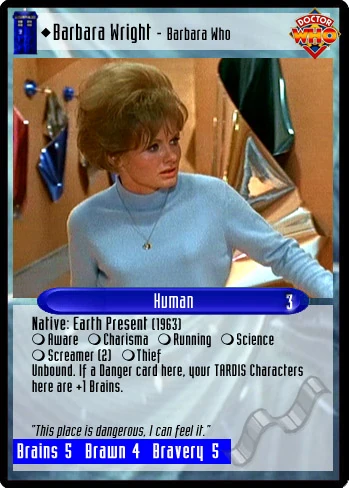 Barbara Wright - Barbara Who (TMS) | CardGuide Wiki | Fandom
