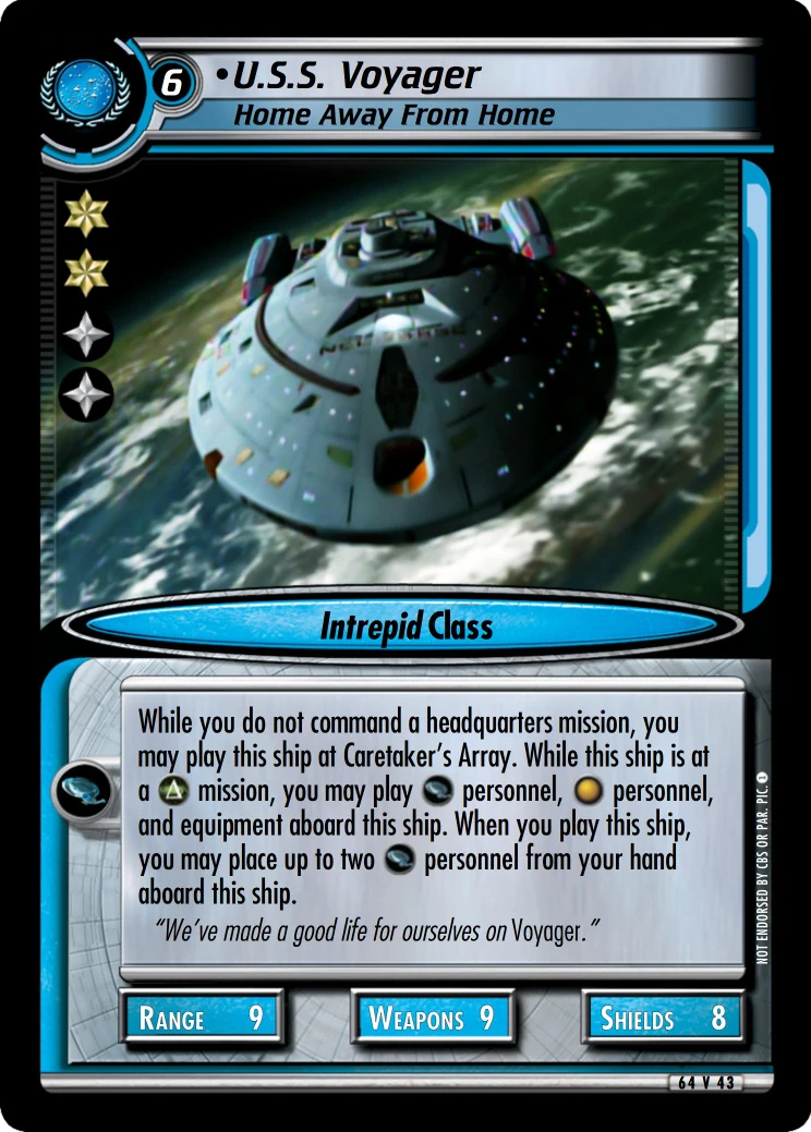 U.S.S. Voyager - Home Away From Home (FOW) | CardGuide Wiki | Fandom