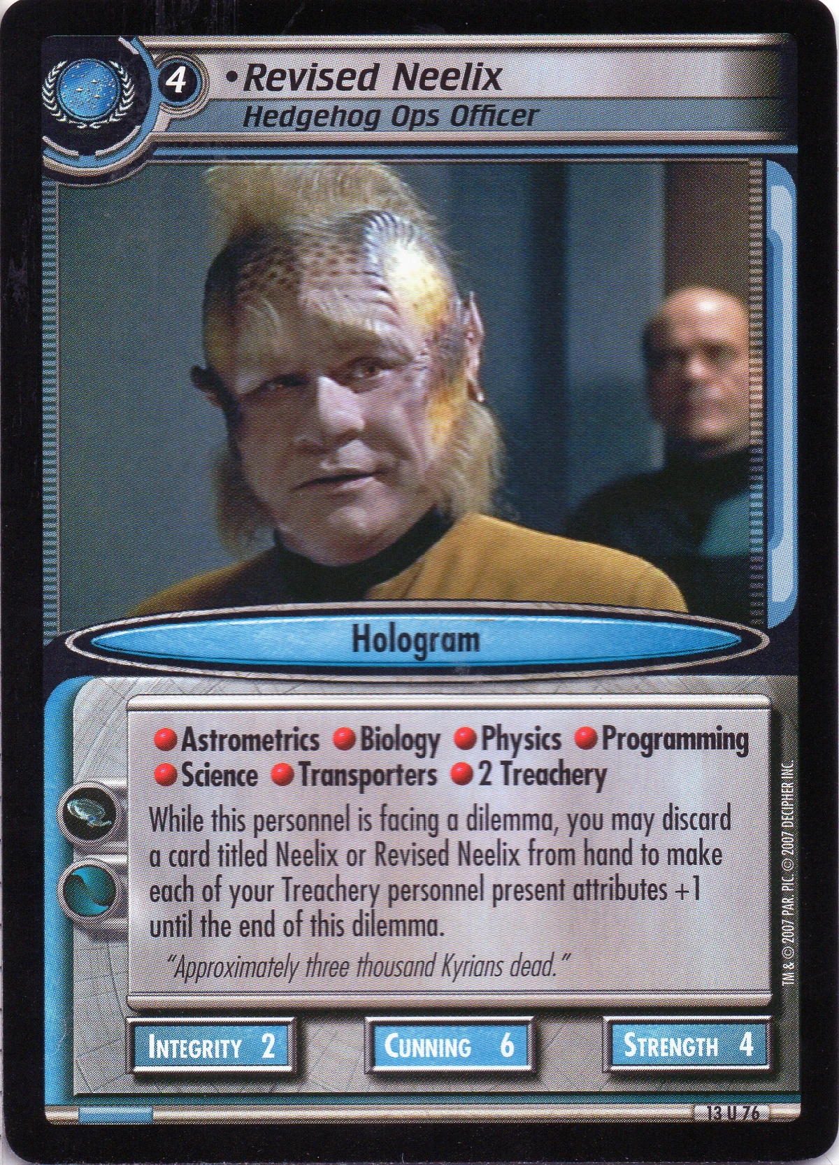Revised Neelix - Hedgehog Ops Officer (IAMD) | CardGuide Wiki | Fandom