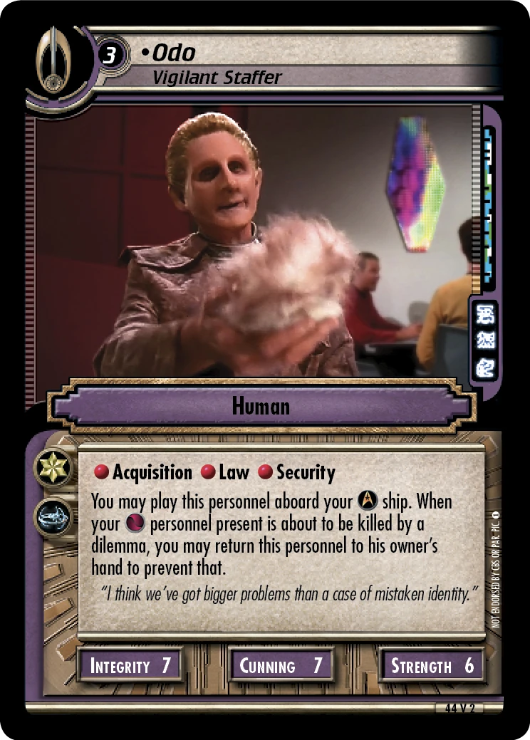 Odo - Vigilant Staffer (FBtS) | CardGuide Wiki | Fandom