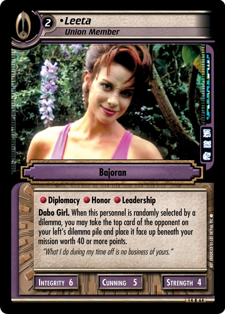 Leeta - Union Member (Errata) (WYLB) | CardGuide Wiki | Fandom