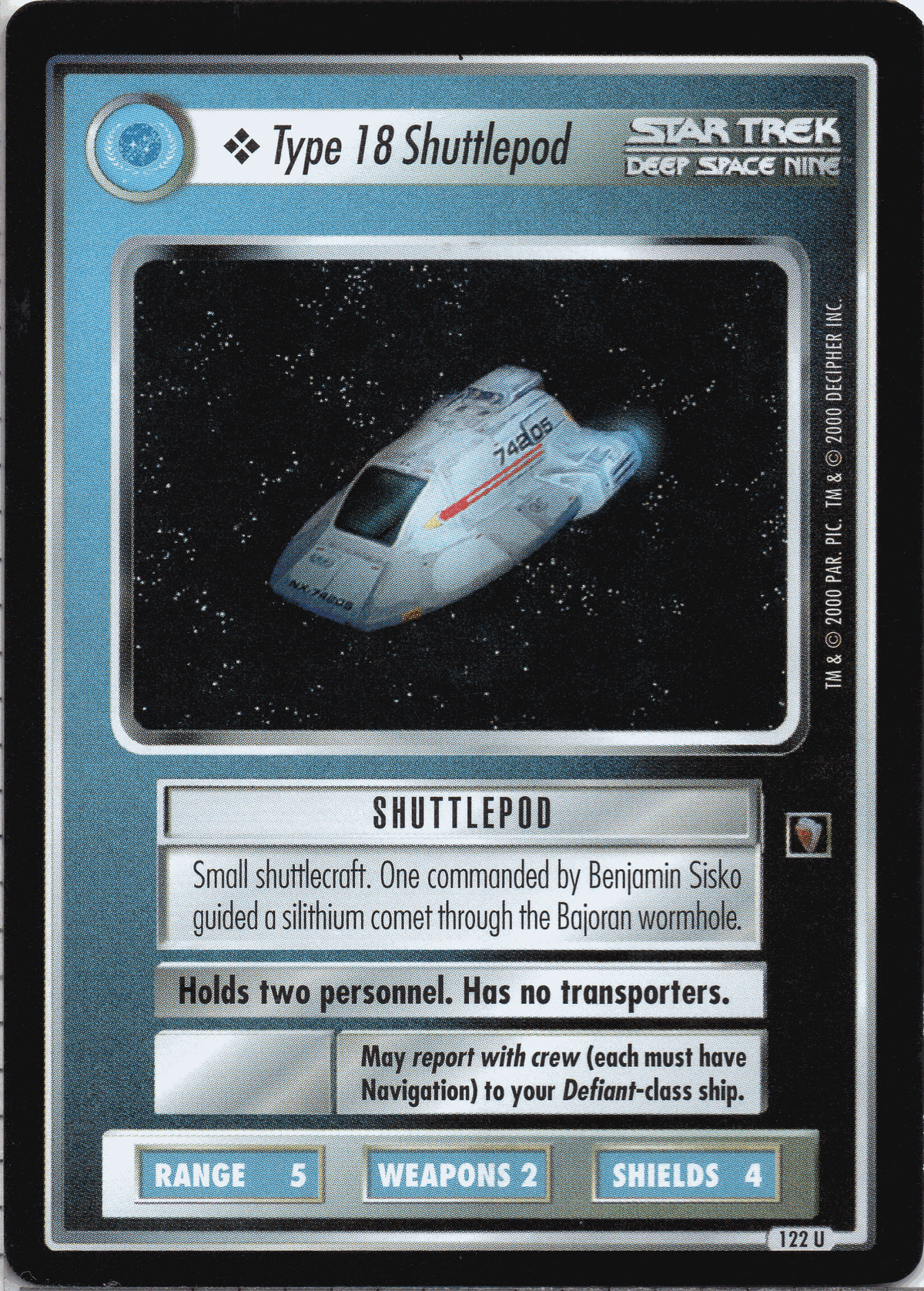 Type 18 Shuttlepod Cardguide Wiki Fandom