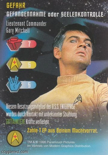Lieutenant Commander Gary Mitchell (ST) (DE) (challenge) | CardGuide ...