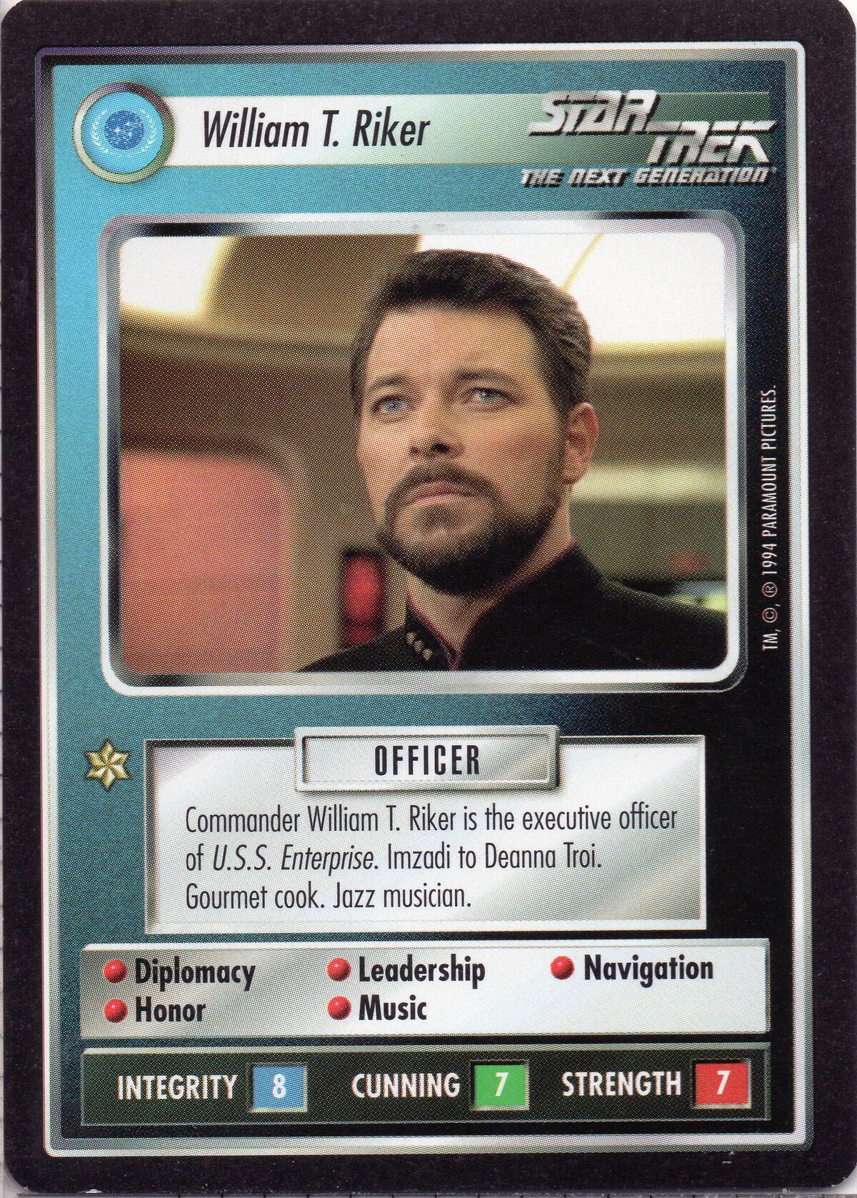 William T Riker Cardguide Wiki Fandom