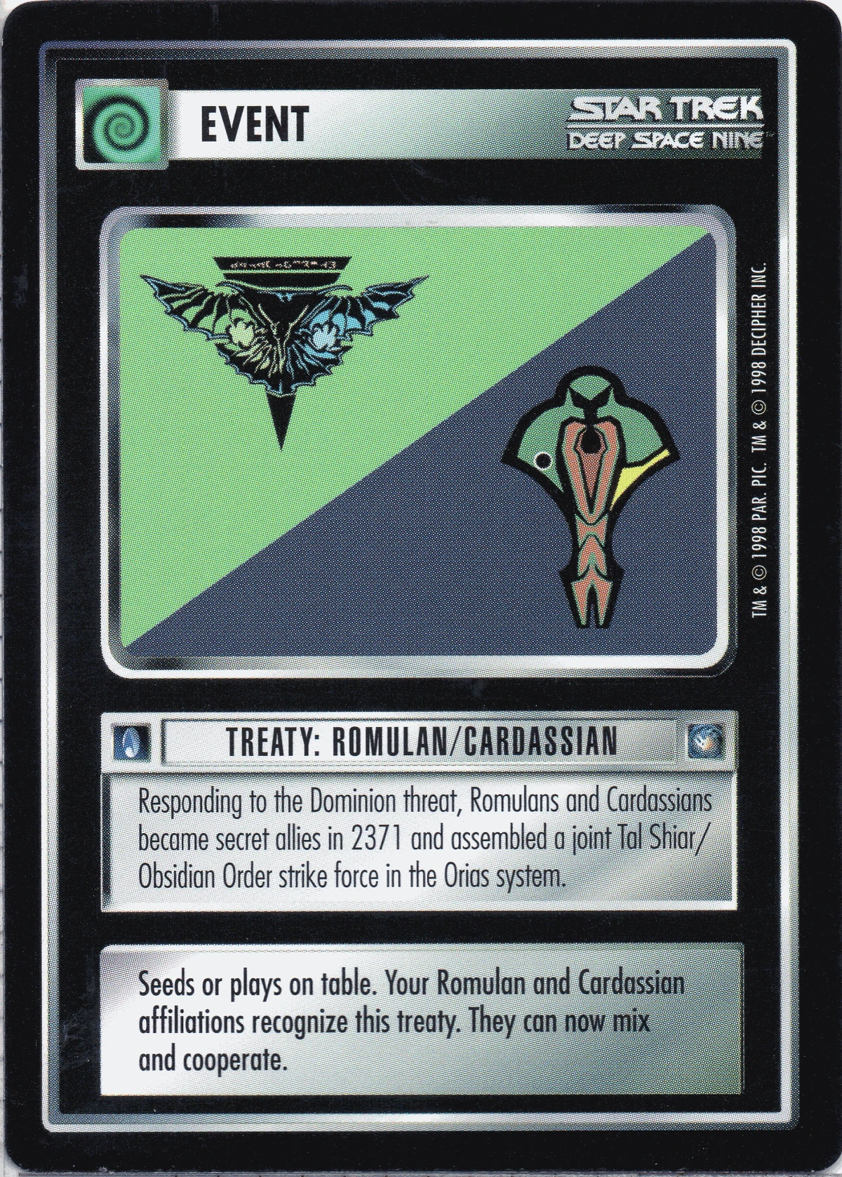 Treaty: Romulan/Cardassian (DS9) | CardGuide Wiki | Fandom