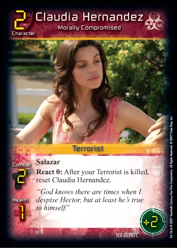 Claudia Hernandez - Morally Compromised (1E) | CardGuide Wiki | Fandom
