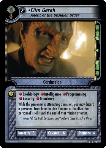 Elim Garak - Agent of the Obsidian Order (VP) | CardGuide Wiki | Fandom