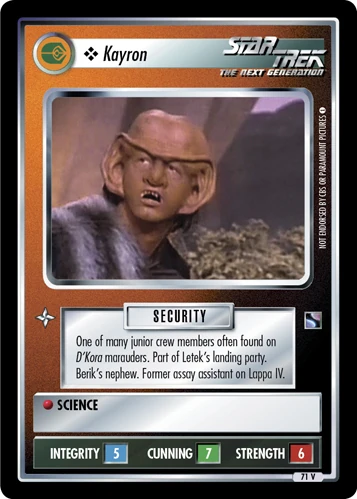 Kayron (TNG) | CardGuide Wiki | Fandom
