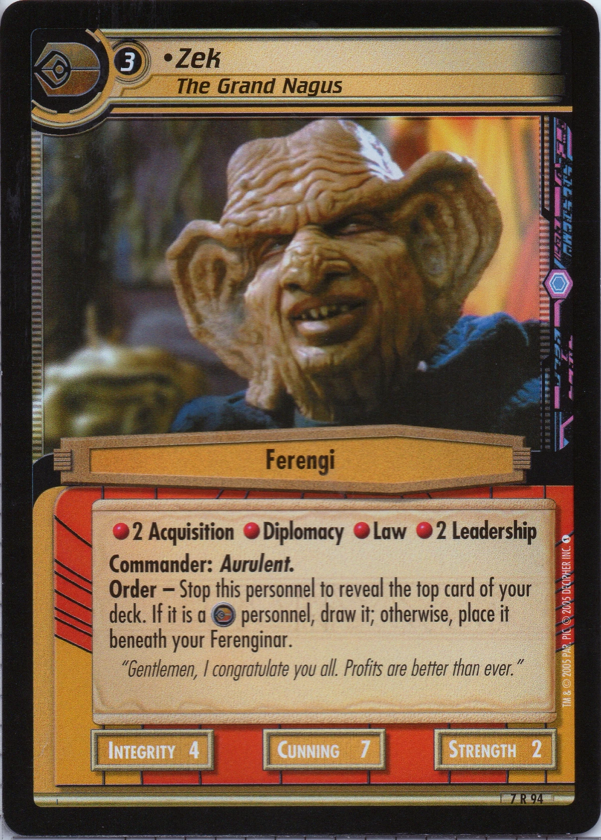 Zek - The Grand Nagus (SNW) | CardGuide Wiki | Fandom