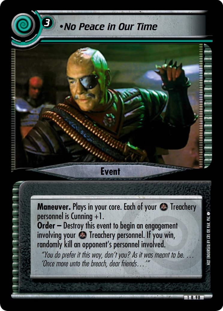 No Peace In Our Time (Errata) (2E) | CardGuide Wiki | Fandom