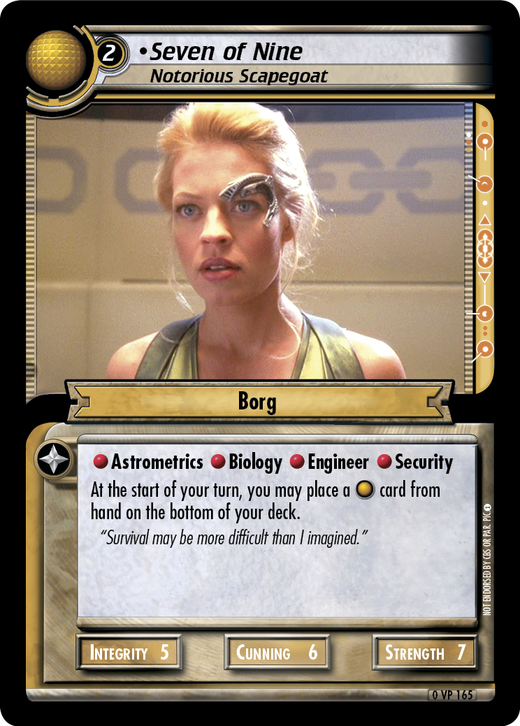 Seven Of Nine Notorious Scapegoat Vp Cardguide Wiki Fandom
