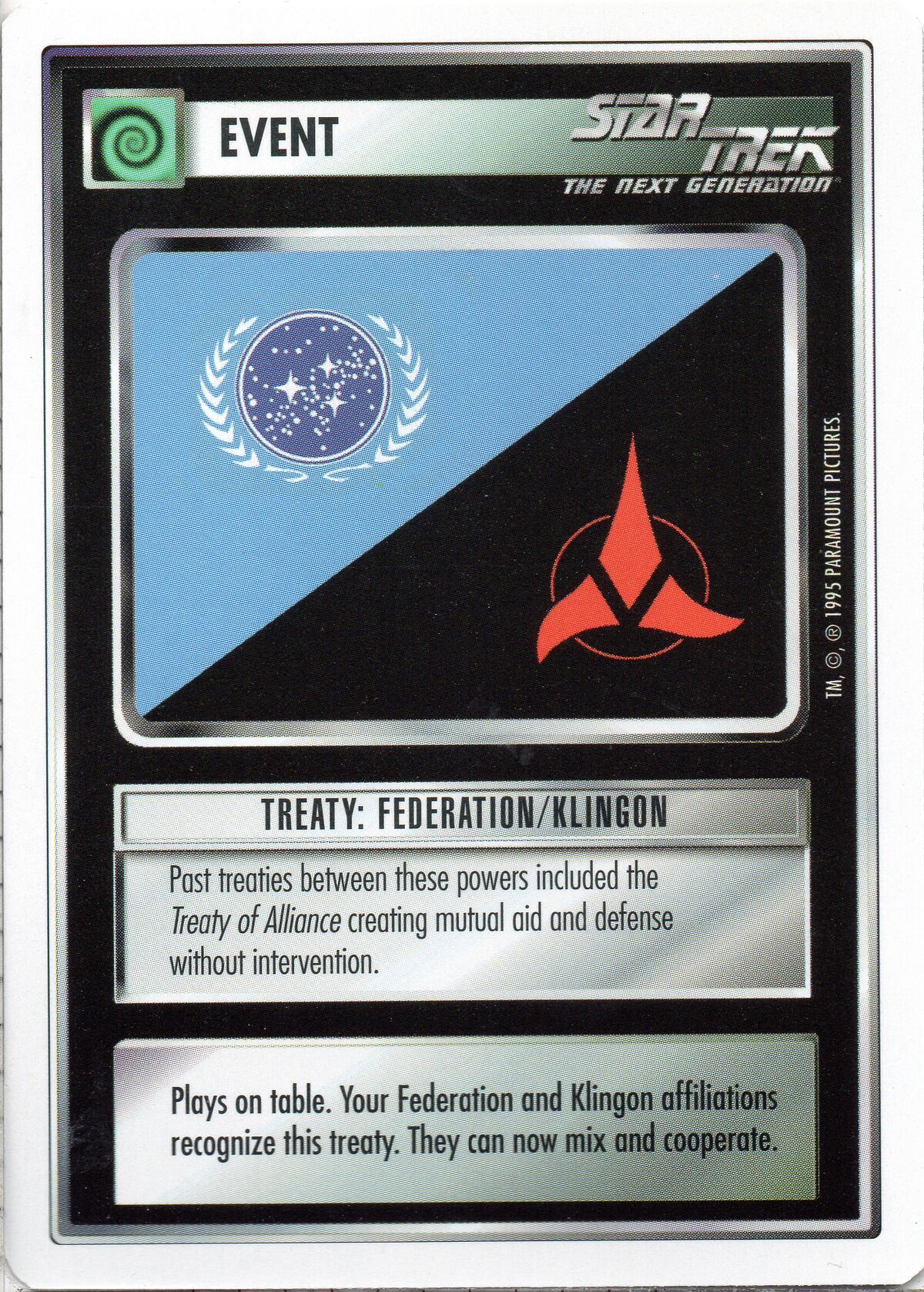 Treaty Federationklingon Pu95 Cardguide Wiki Fandom
