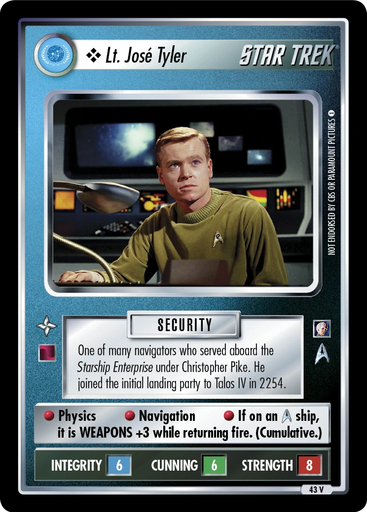 Lt. José Tyler (TC) | CardGuide Wiki | Fandom