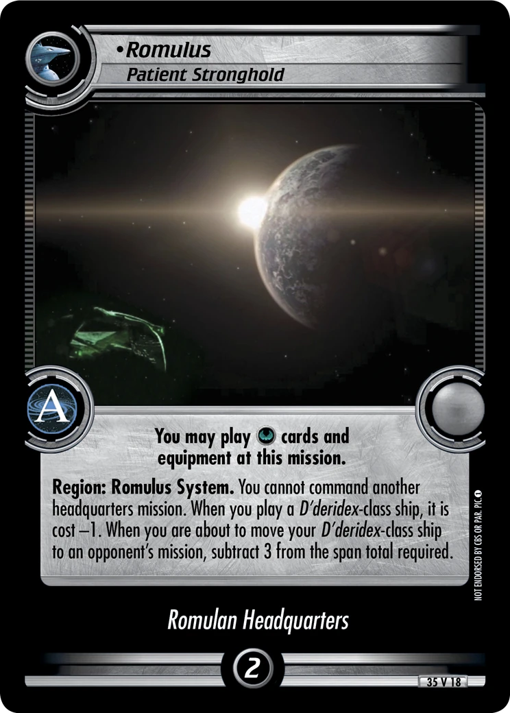 Romulus - Patient Stronghold (FotE) | CardGuide Wiki | Fandom