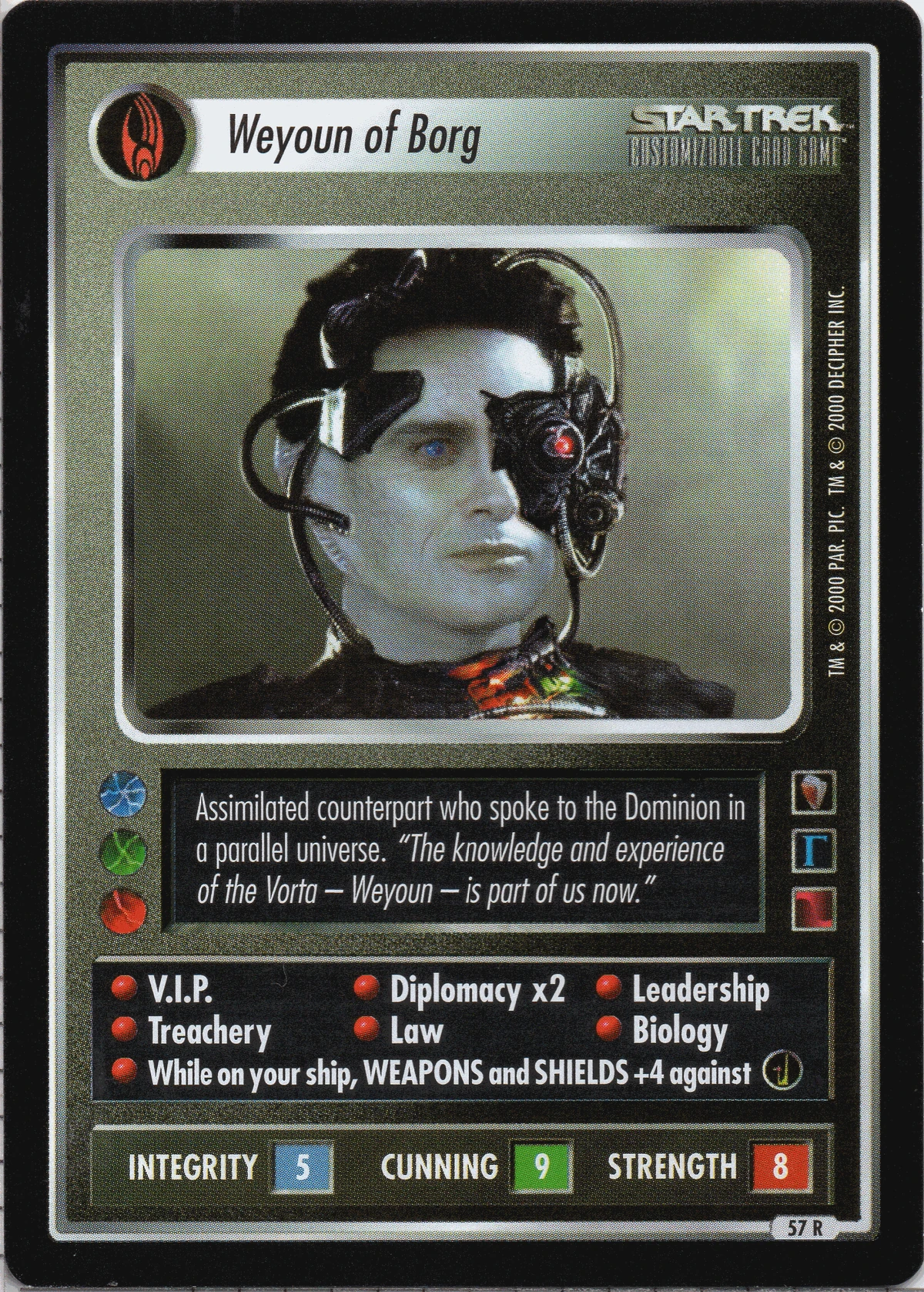 Weyoun of Borg (MM) | CardGuide Wiki | Fandom