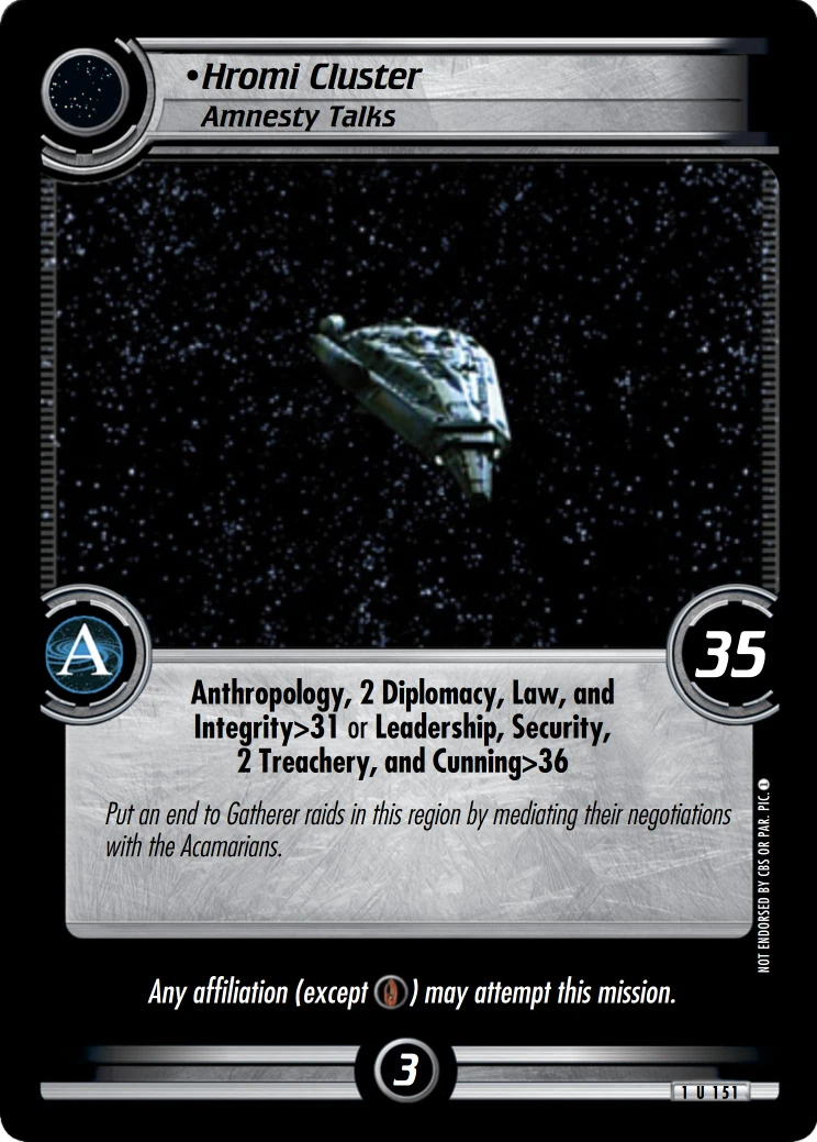 Hromi Cluster - Amnesty Talks (Errata) (2E) | CardGuide Wiki | Fandom