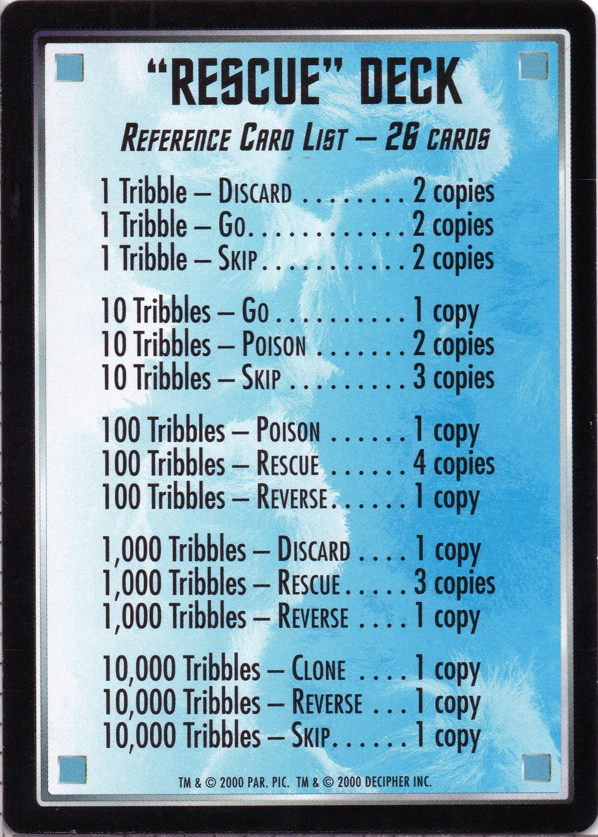 Reference Card (Blue) (TRB) | CardGuide Wiki | Fandom