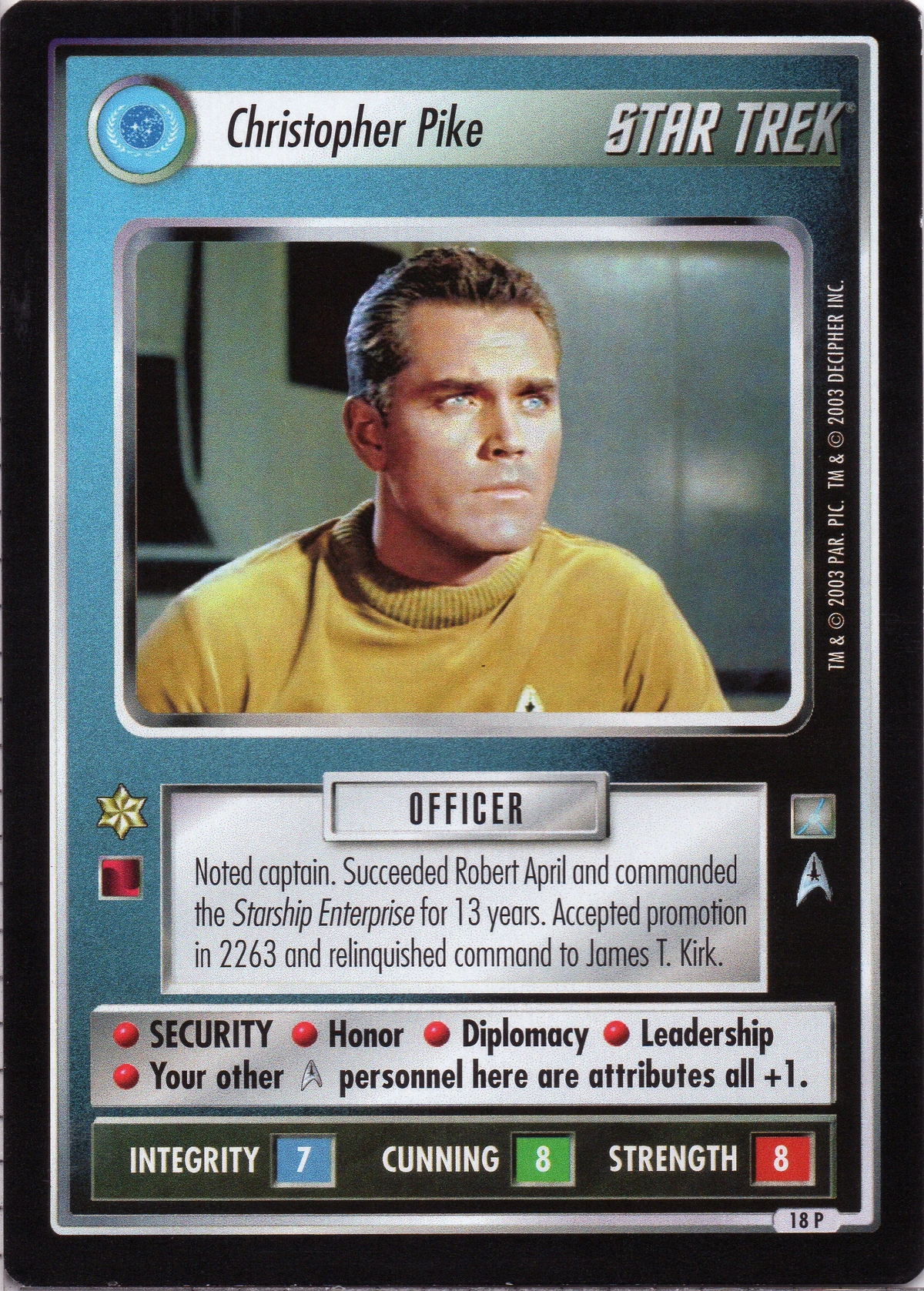 Christopher Pike | CardGuide Wiki | Fandom