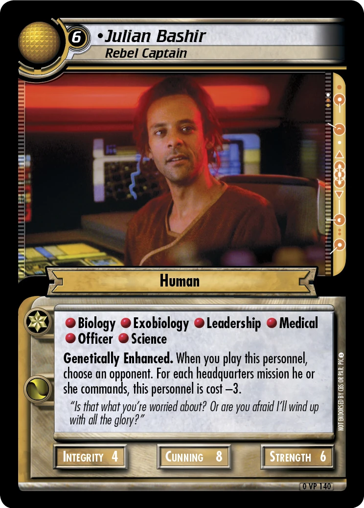 Julian Bashir - Rebel Captain (VP) | CardGuide Wiki | Fandom