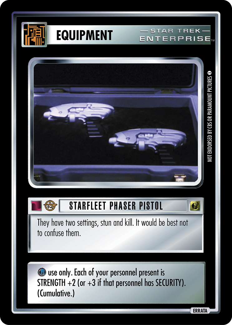 Starfleet Phaser Pistol Ecr Errata Cardguide Wiki Fandom