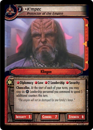K'mpec - Protector of the Empire (RtS) | CardGuide Wiki | Fandom